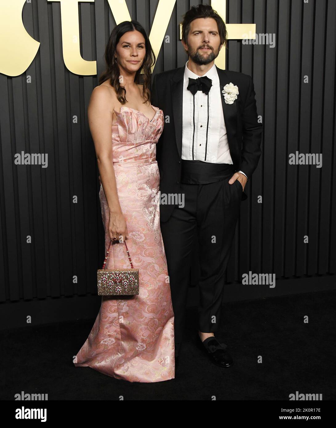 Los Angeles, USA. 12th Sep, 2022. (L-R) Naomi Scott and Adam Scott at the Apple TV Primetime ...