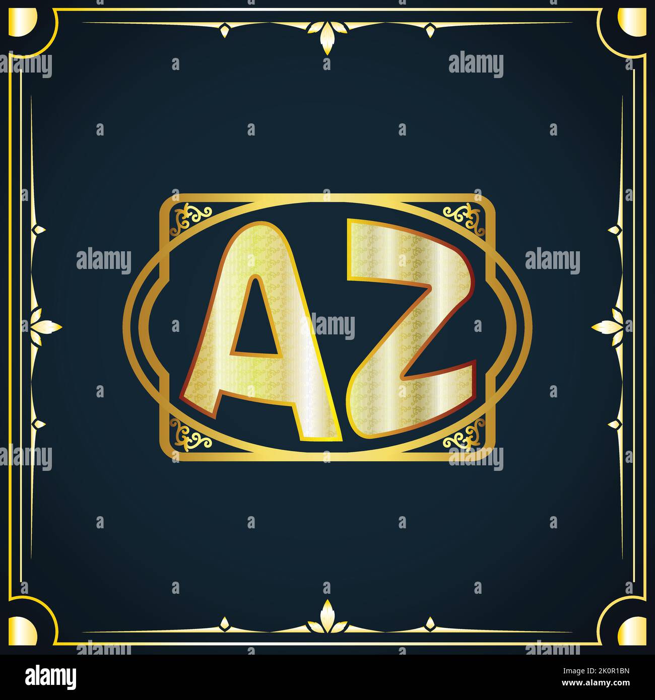Initial letter AZ royal luxury logo template Stock Vector Image & Art ...