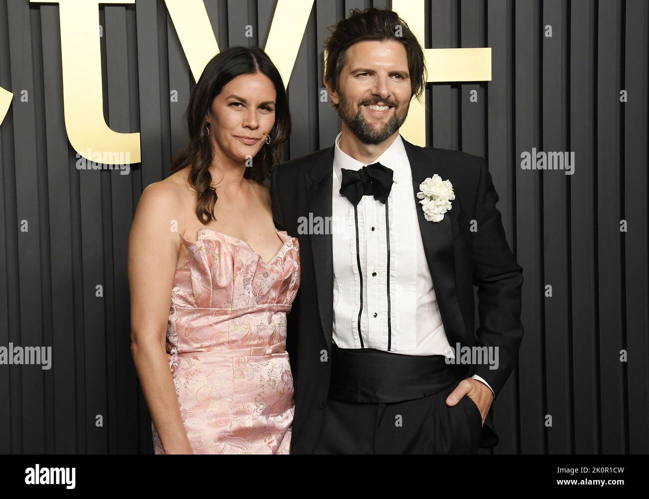 Los Angeles, CA, September 12, 2022. (L-R) Naomi Scott and Adam Scott at the Apple TV+ Primetime ...