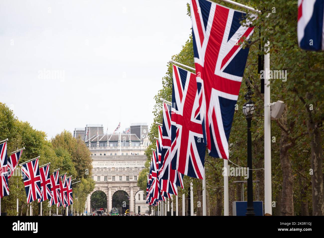 Union Jack flags along The Mall in central London Stock Photo - Alamy