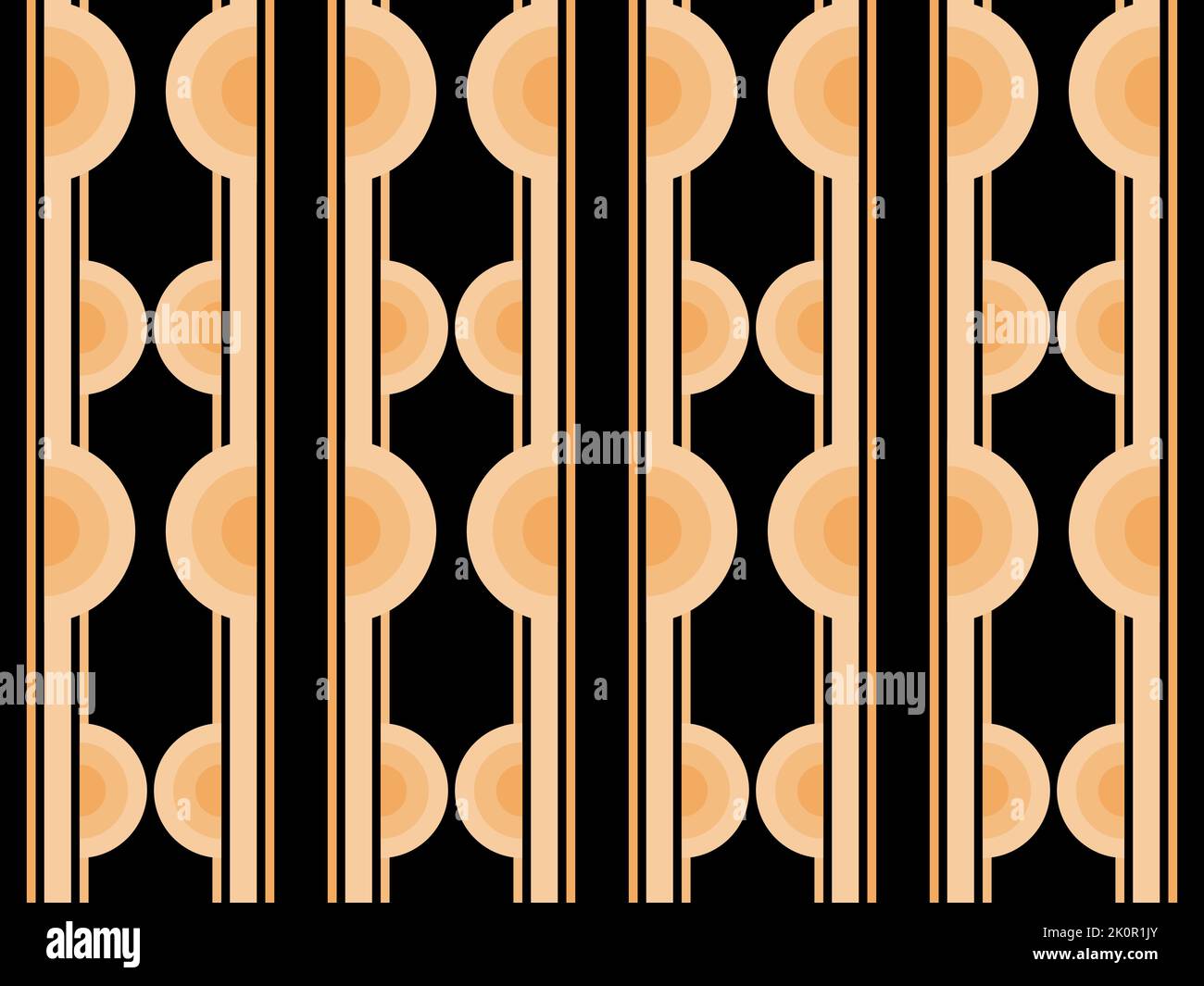 Art deco seamless pattern. Golden art line on black background. Vintage ...