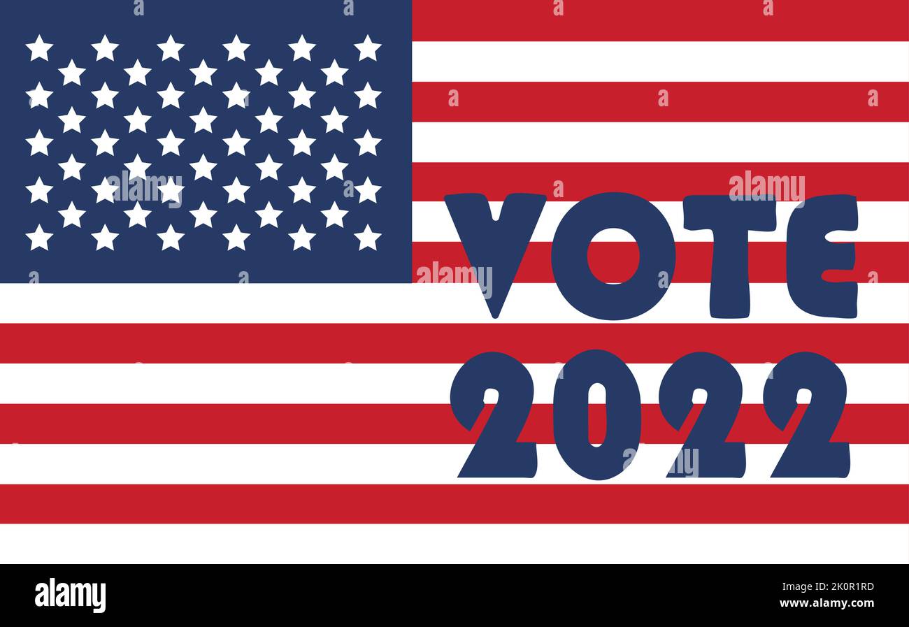 Day of mid-term elections. Vote 2022 USA, banner design. Election ...