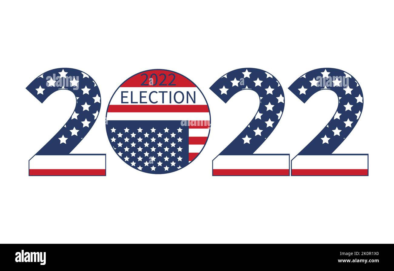 Day of mid-term elections. Vote 2022 USA, banner design. Election ...