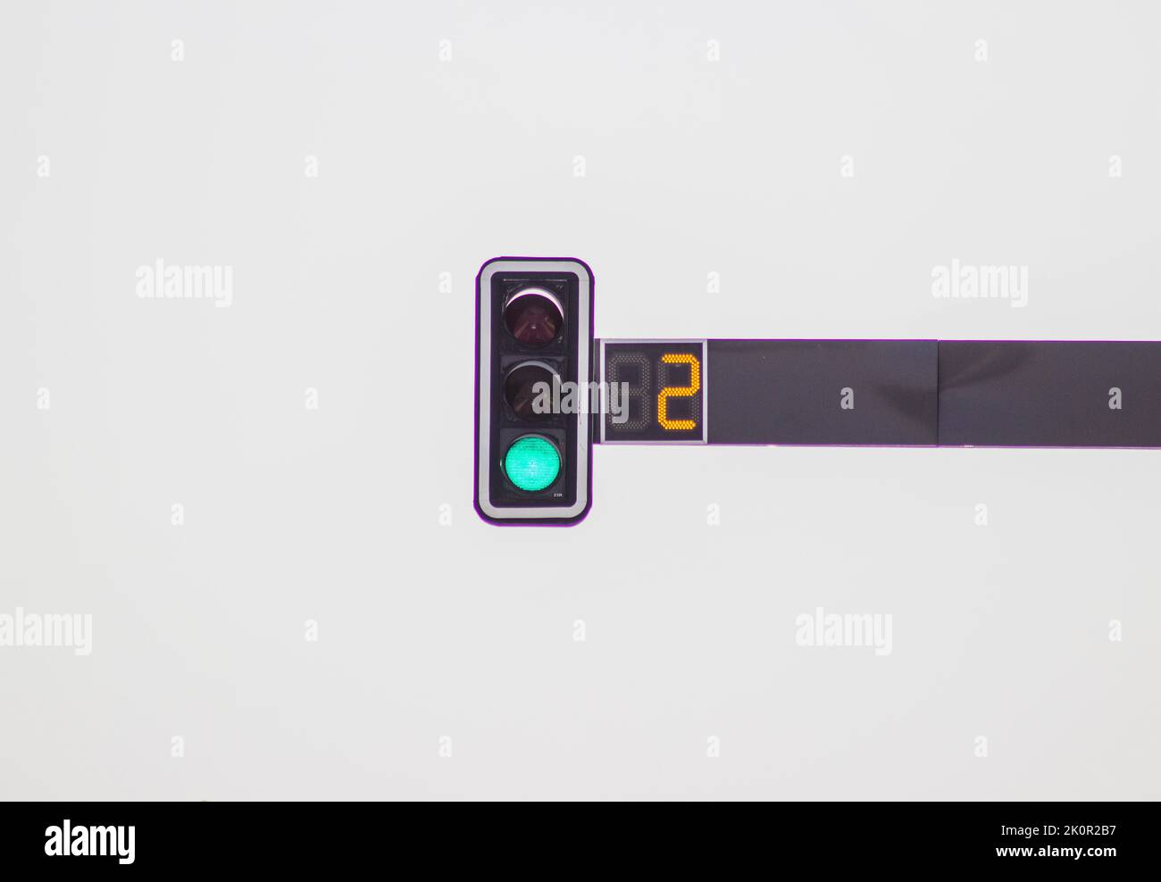 traffic light post green light timer Stock Photo - Alamy