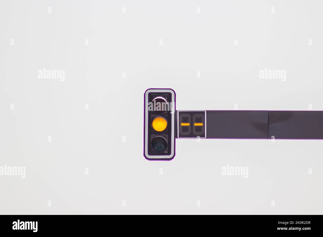 traffic light post yellow light timer Stock Photo - Alamy