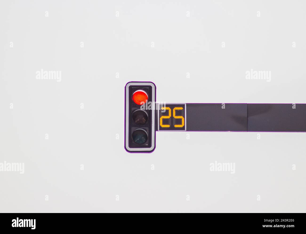 traffic light post red light timer Stock Photo - Alamy