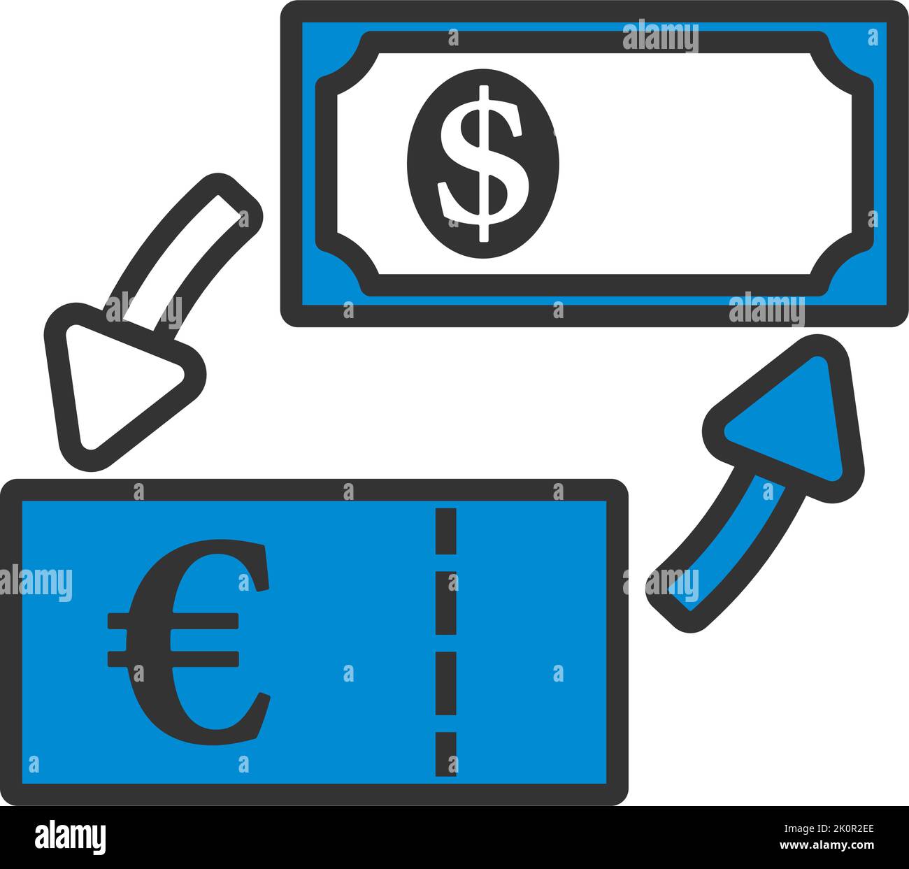 Icon Of Currency Exchange. Editable Bold Outline With Color Fill Design ...