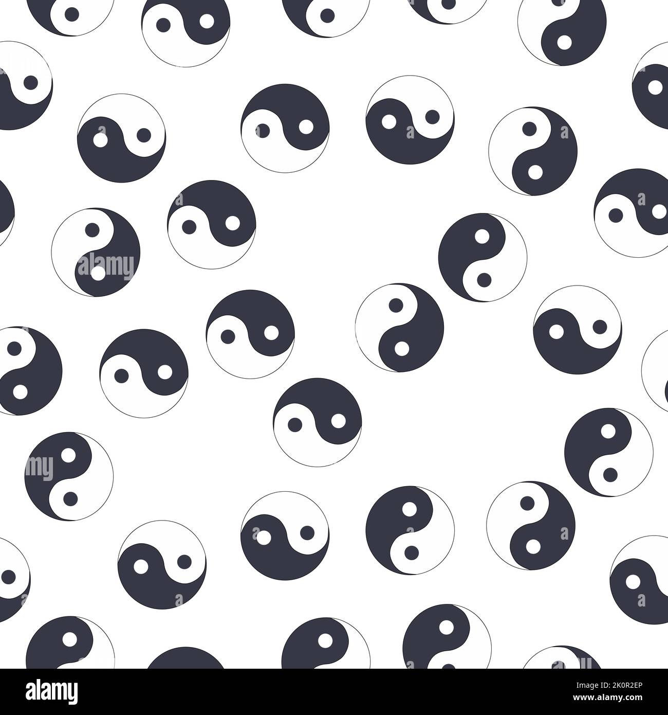 seamless pattern of hand drawn doodle sketch Yin Yang symbol Stock ...
