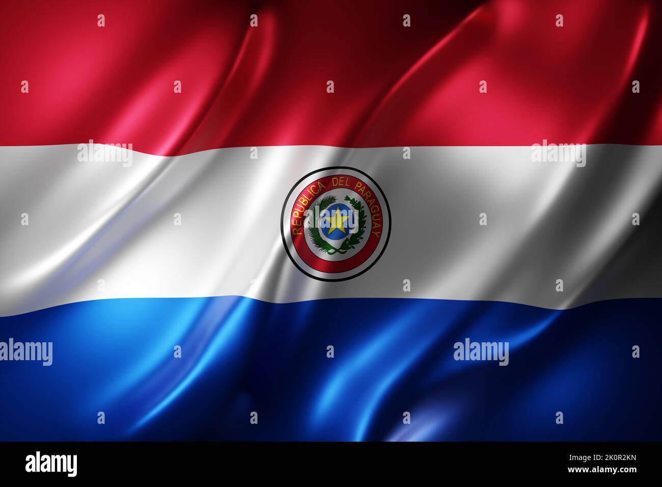 3d rendering of a national Paraguay flag Stock Photo - Alamy