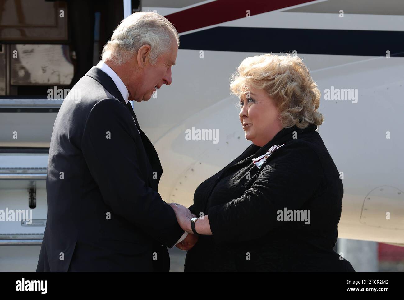 Lord Lieutenant of Belfast Fionnuala Jay-O'Boyle greets King Charles ...
