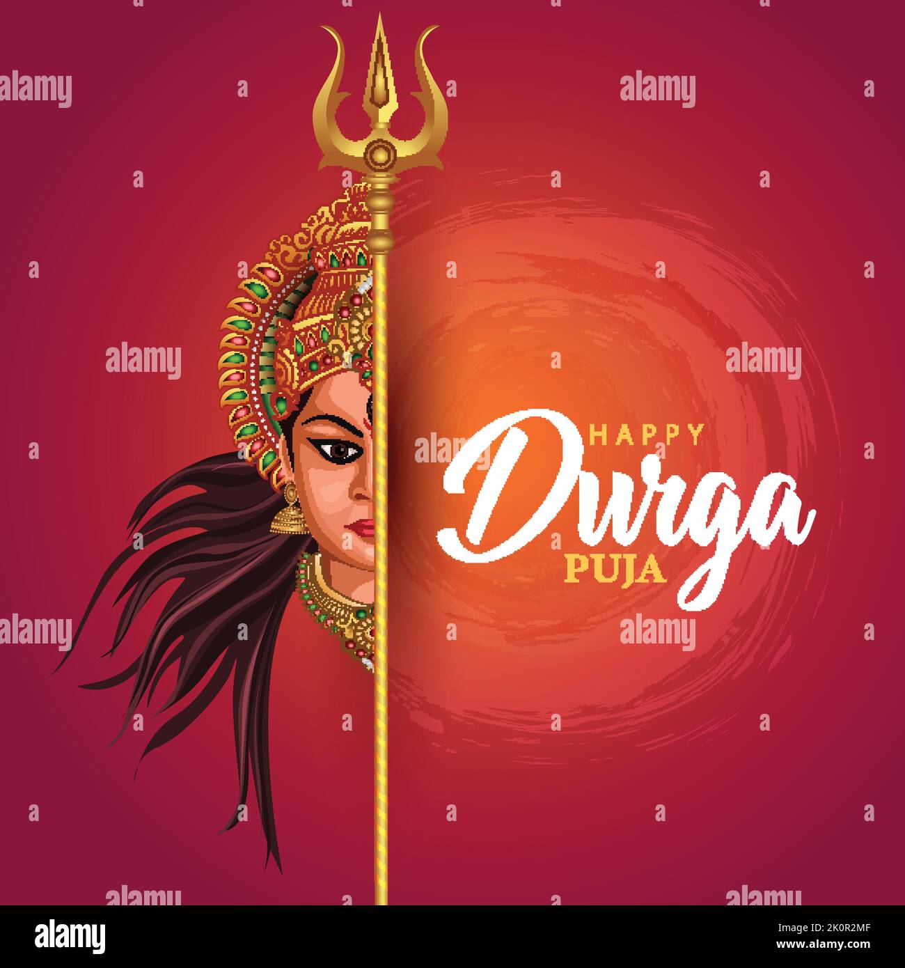 indian God durga Face in Happy Durga Puja Subh Navratri background ...