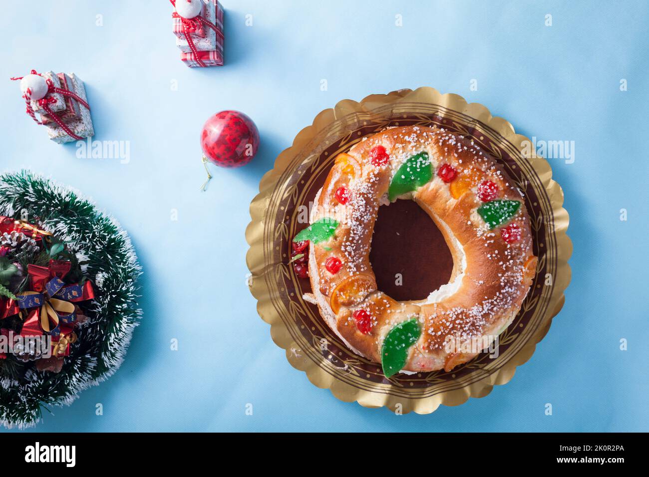 Spanish Christmas cake, Roscon de reyes , Three Wise Men Day. Catalonia ...