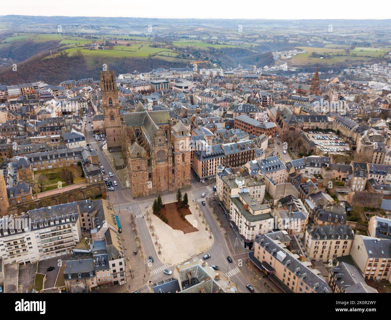 View from drone of Rodez, France Stock Photo - Alamy