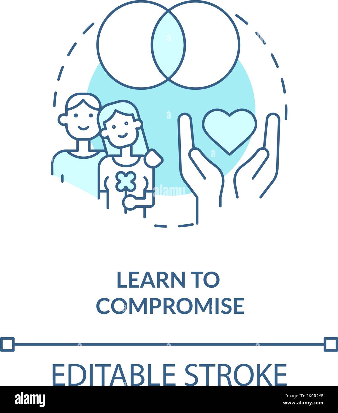 Learn to compromise turquoise concept icon Stock Vector Image & Art - Alamy