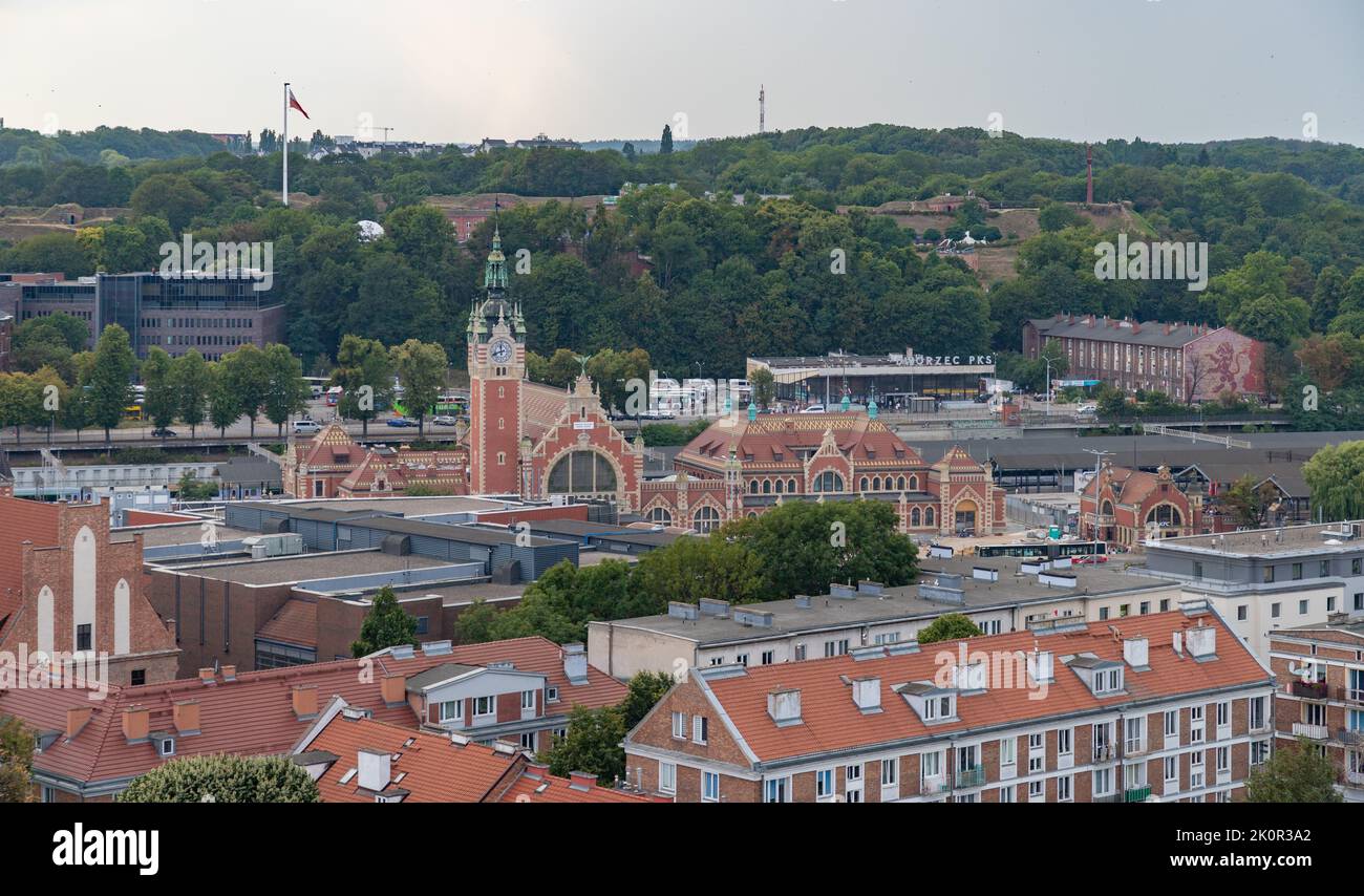 A picture of the Gdansk Main Train Station as seen from above Stock ...