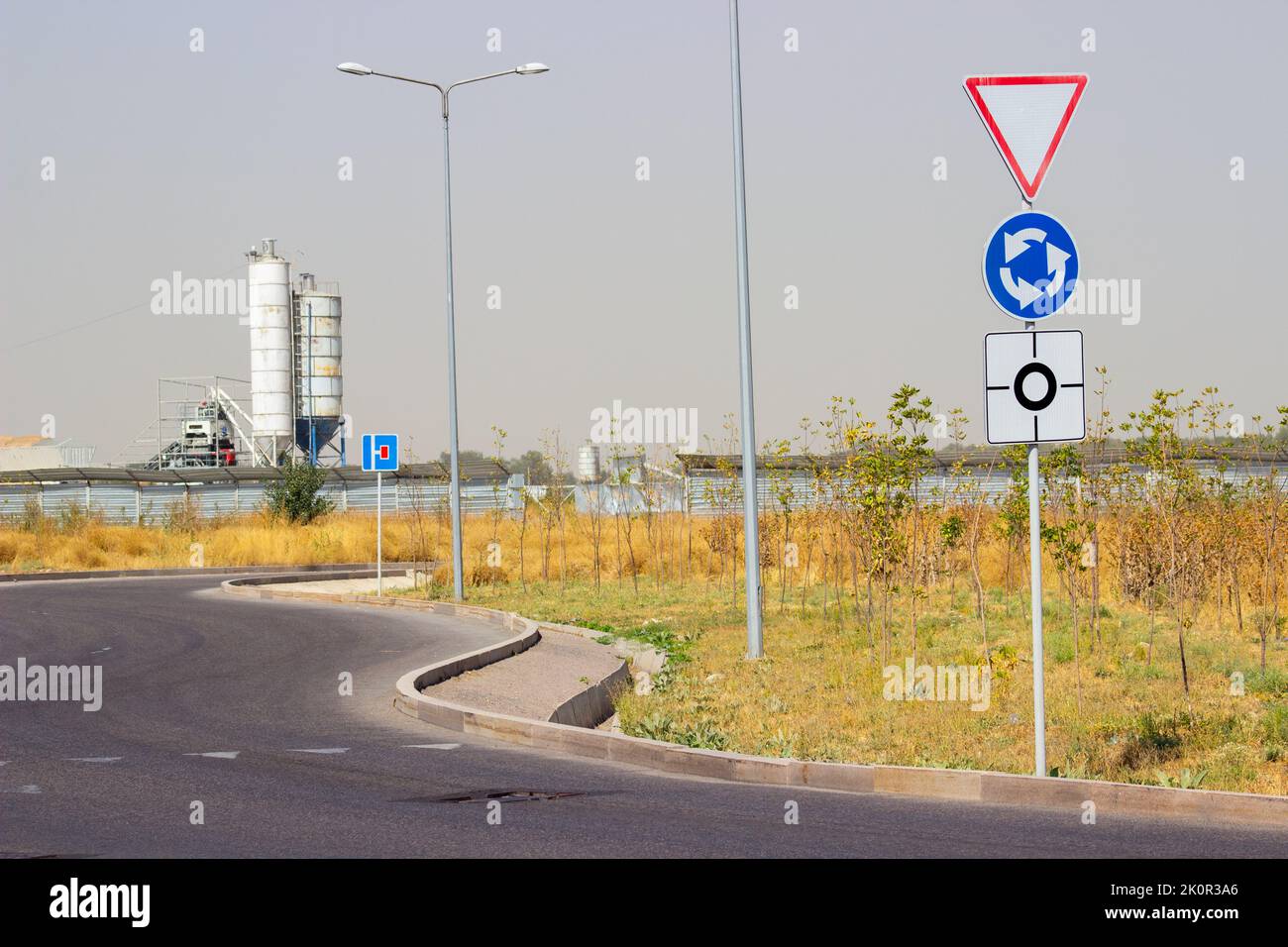 traffic direction sign white circle arrow on blue background Stock ...