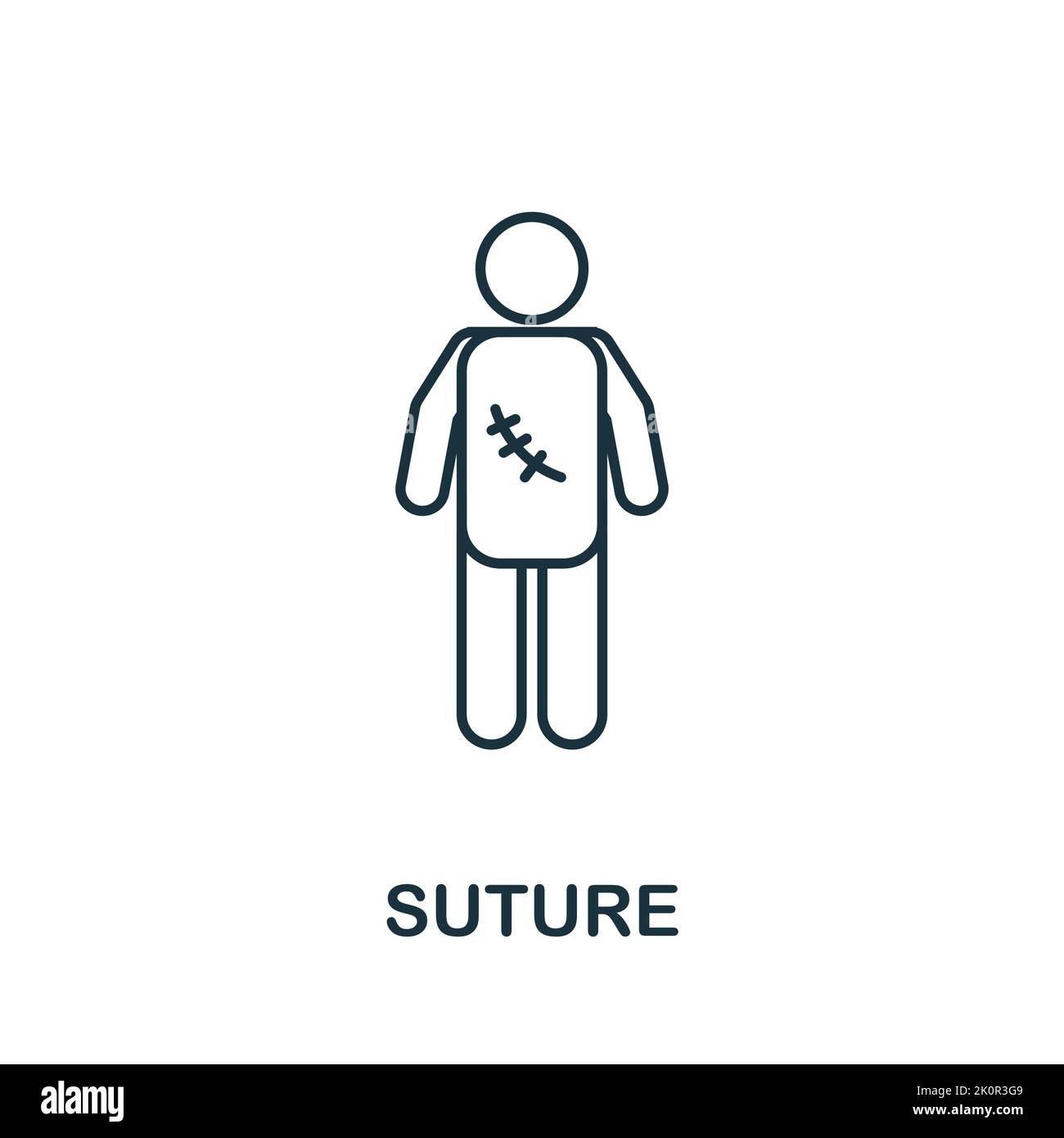 Suture icon. Simple element from medical services collection. Filled ...