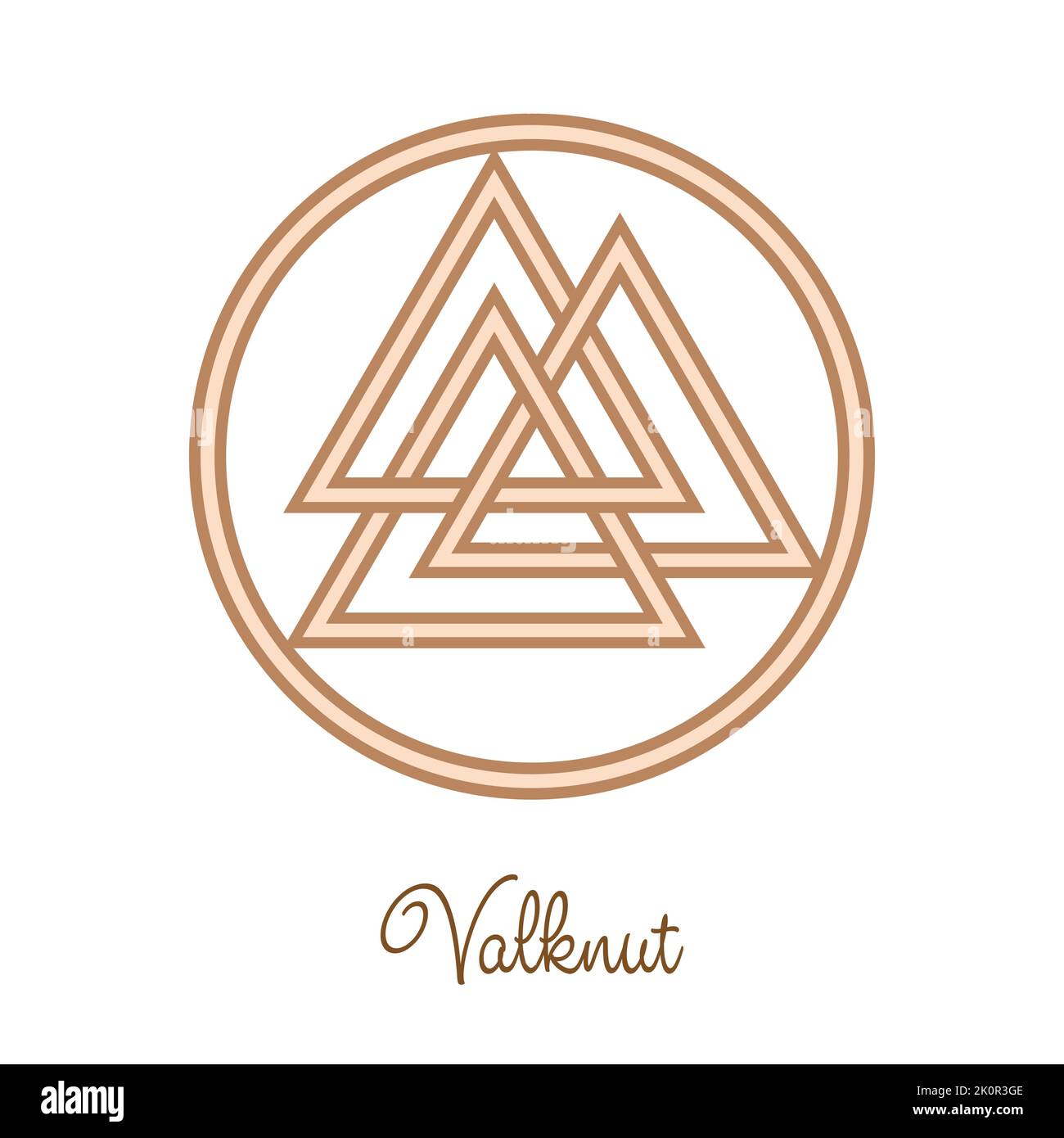 Walknut, sign of God Odin, decorated with ornaments in a wreath of ...