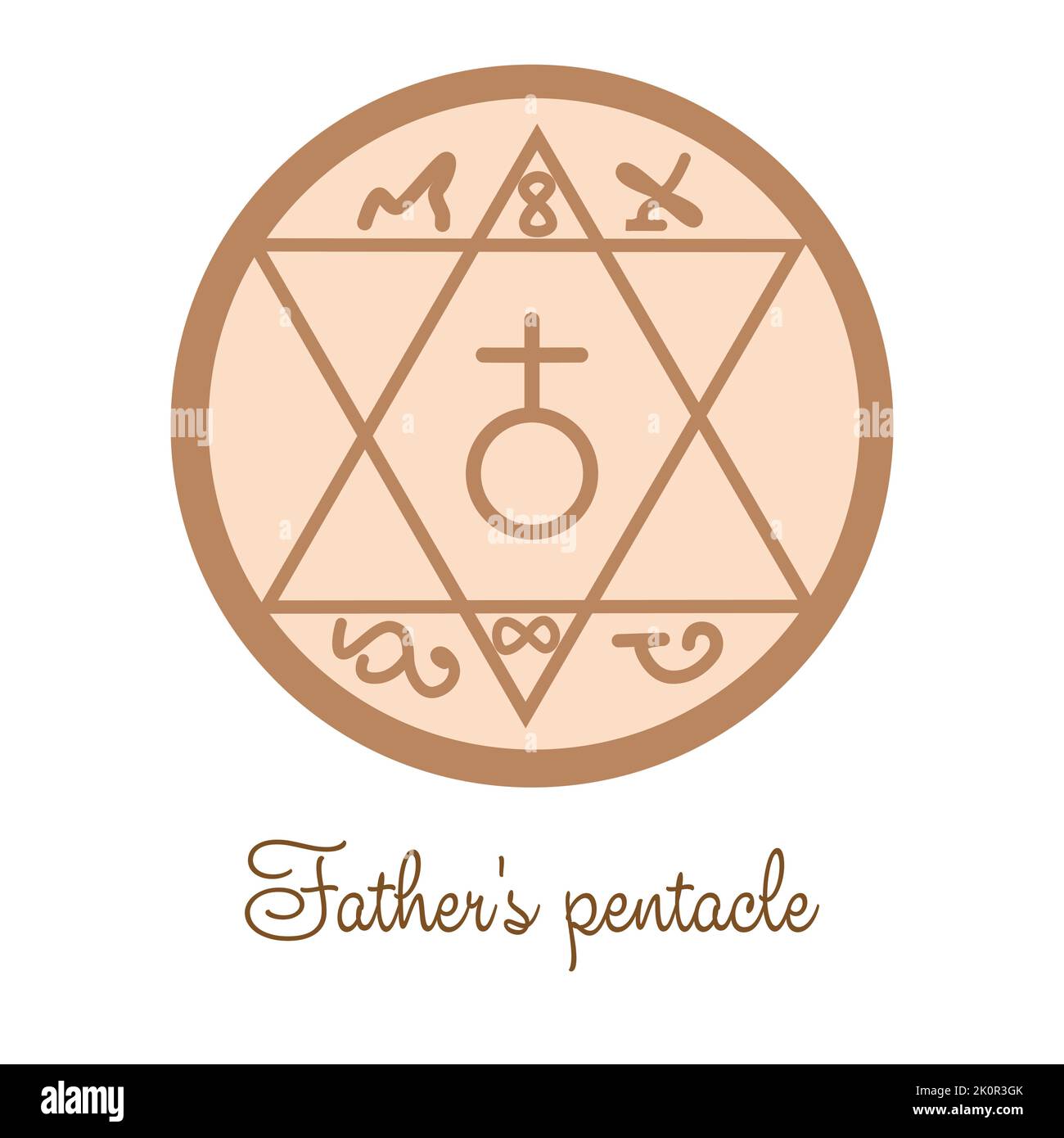 Father's pentacle, a Slavic symbol decorated with an ornament in a ...