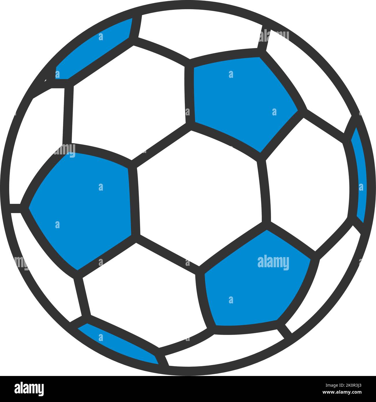 Icon Of Football Ball. Editable Bold Outline With Color Fill Design ...