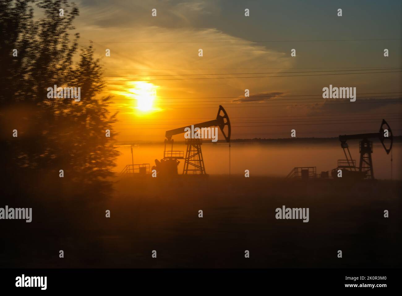 Oil and gas production at the field. The work of the rocking machine at ...