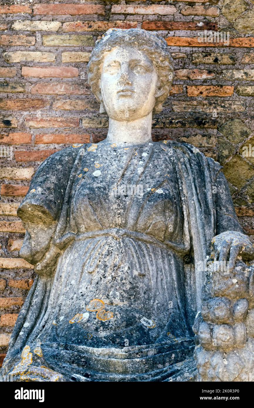 Portrait of Fortuna Annonaria statue, a Roman Goddess located at the ...