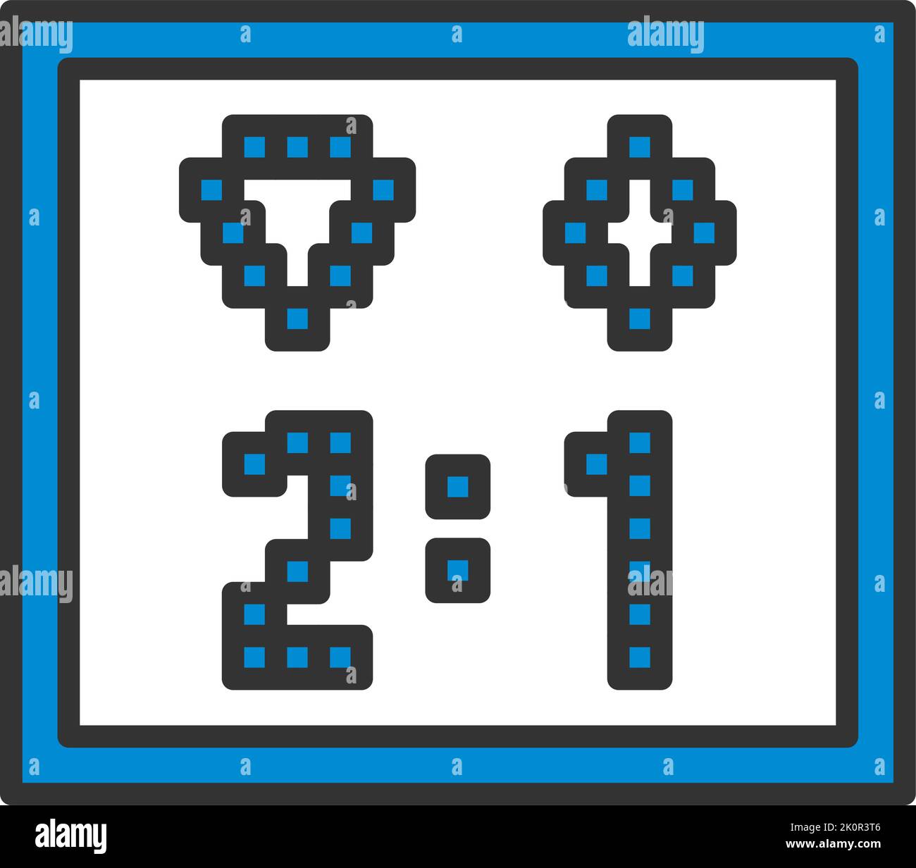 Icon Of Football Scoreboard. Editable Bold Outline With Color Fill ...