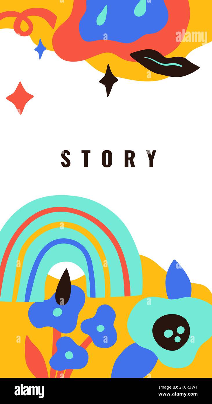 Abstract stories template. Social media photo frame. Modern video ...