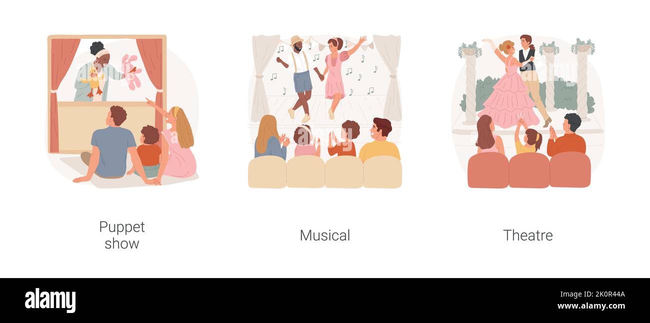 Family outing with kids isolated cartoon vector illustration set ...