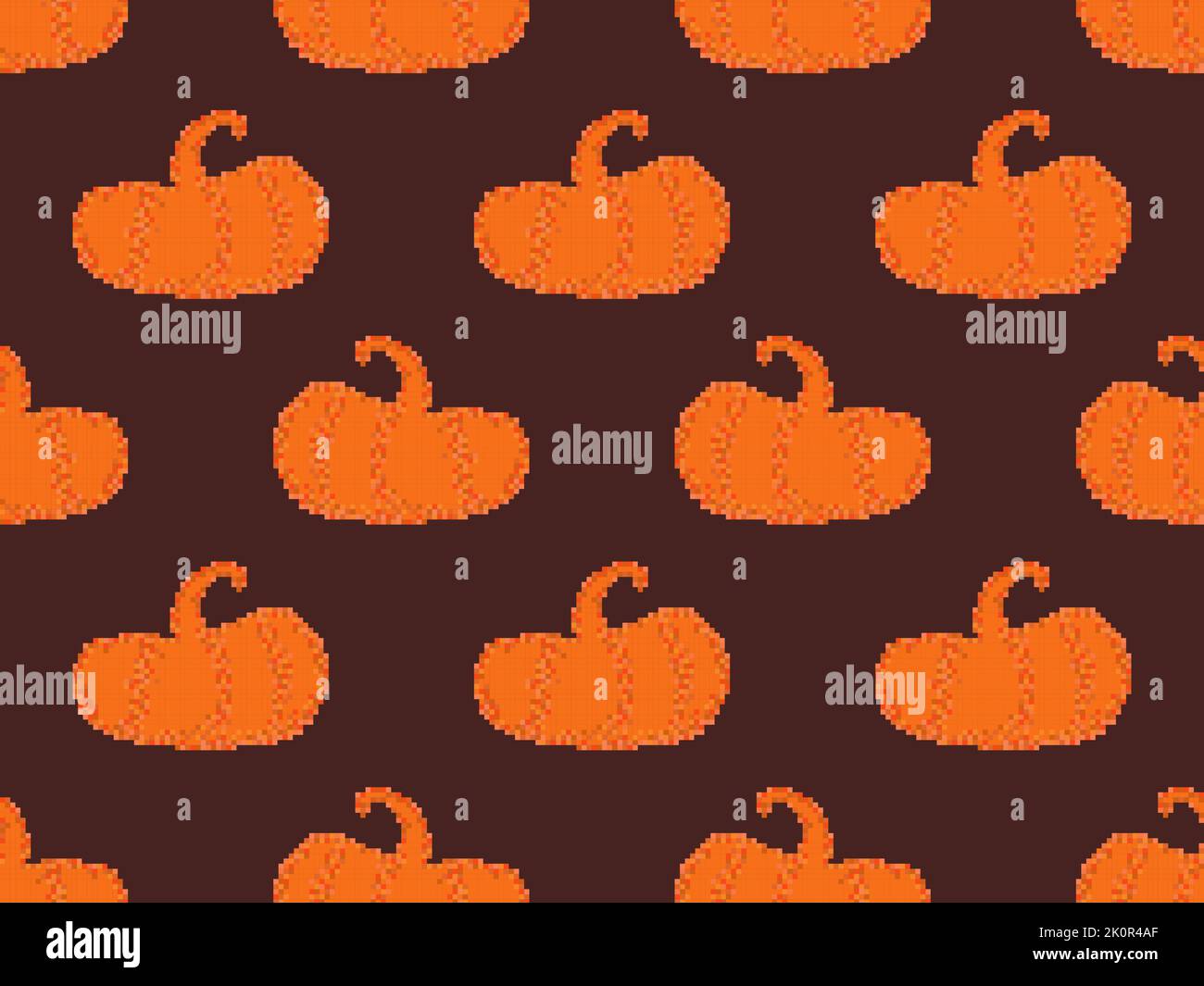Pixel pumpkins seamless pattern. Pumpkins for Thanksgiving and ...