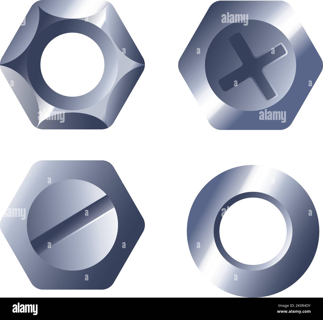 Steel bolts screw nuts Stock Vector Images - Alamy
