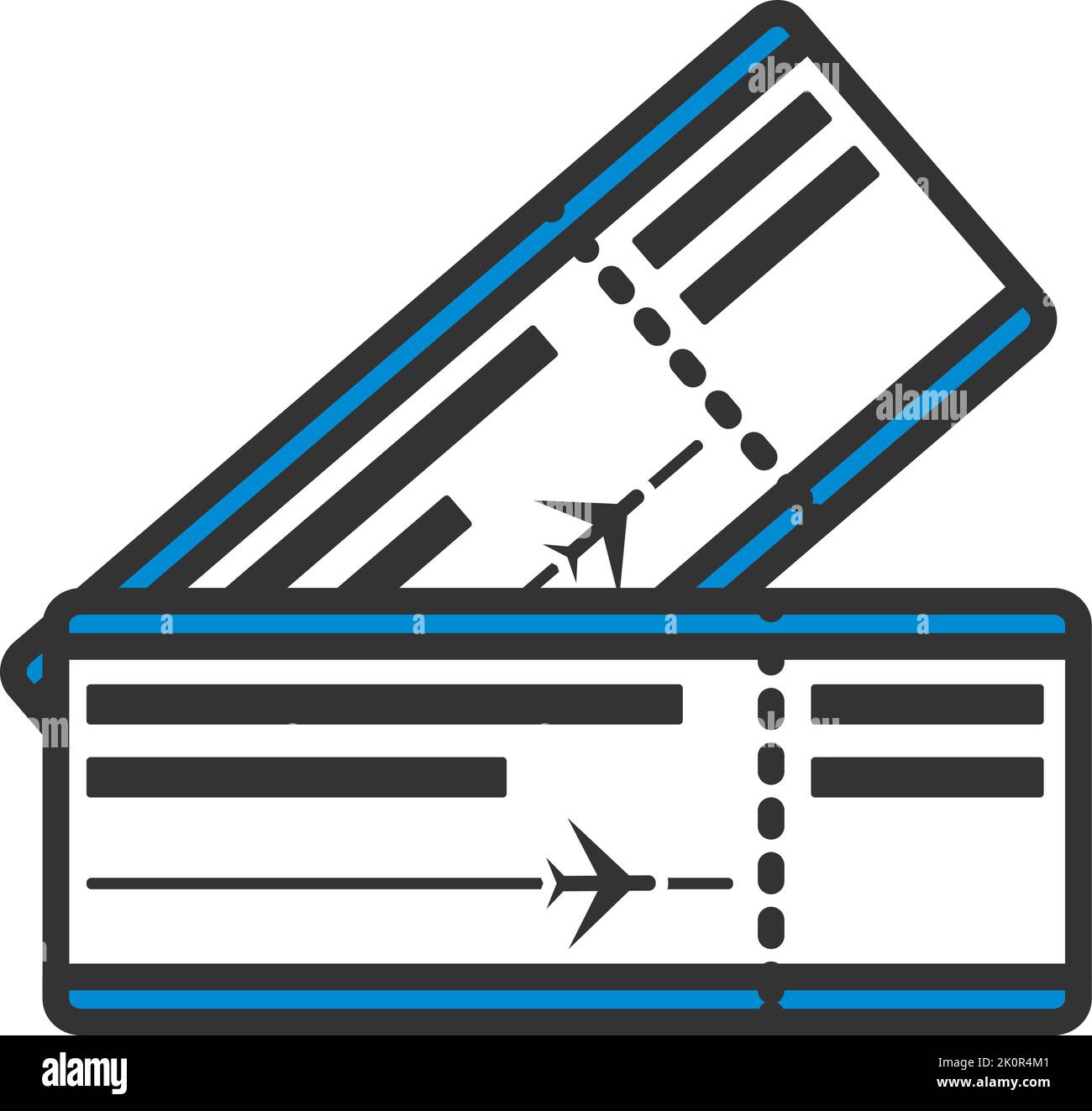 Icon Of Airplane Tickets. Editable Bold Outline With Color Fill Design ...