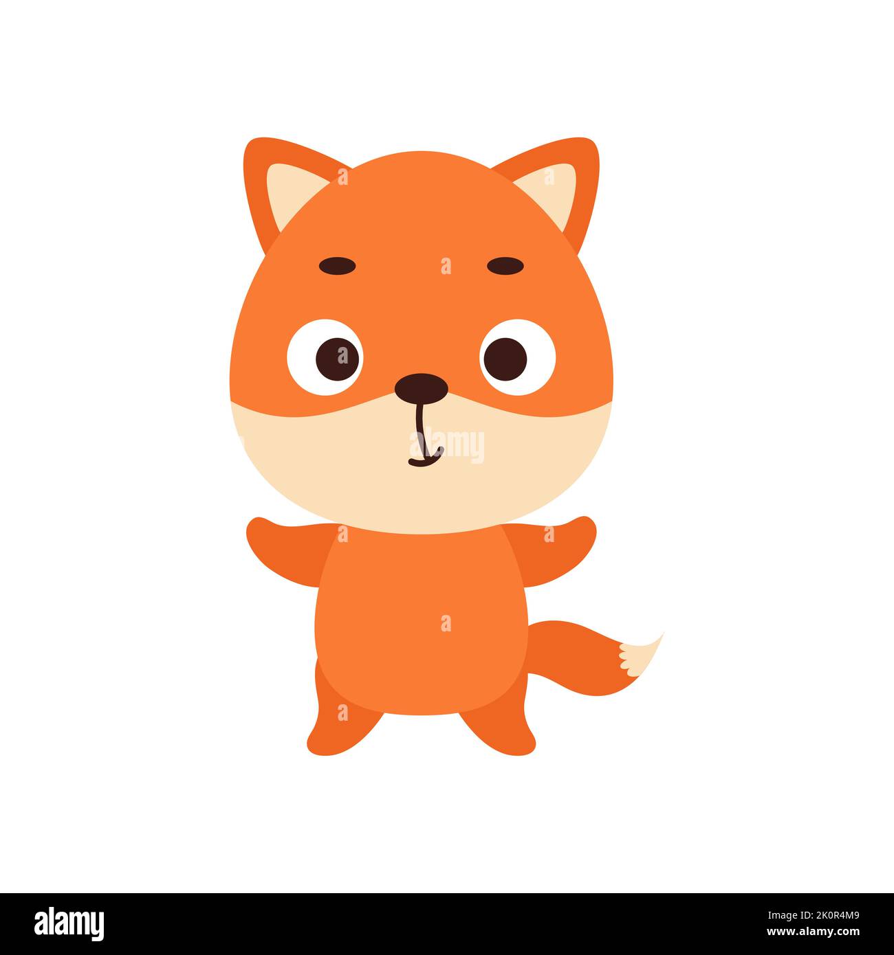 Cute little fox. Cartoon animal character design for kids t-shirts ...