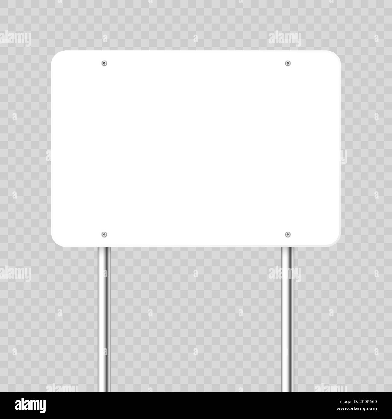 Road, traffic sign. Highway signboard on a chrome metal pole. Blank ...
