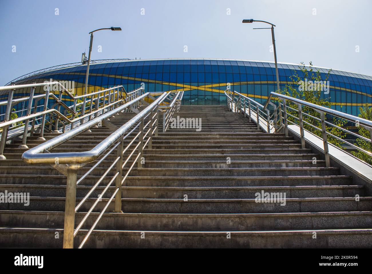 tall cement stair concrete in front of city stadium Stock Photo - Alamy