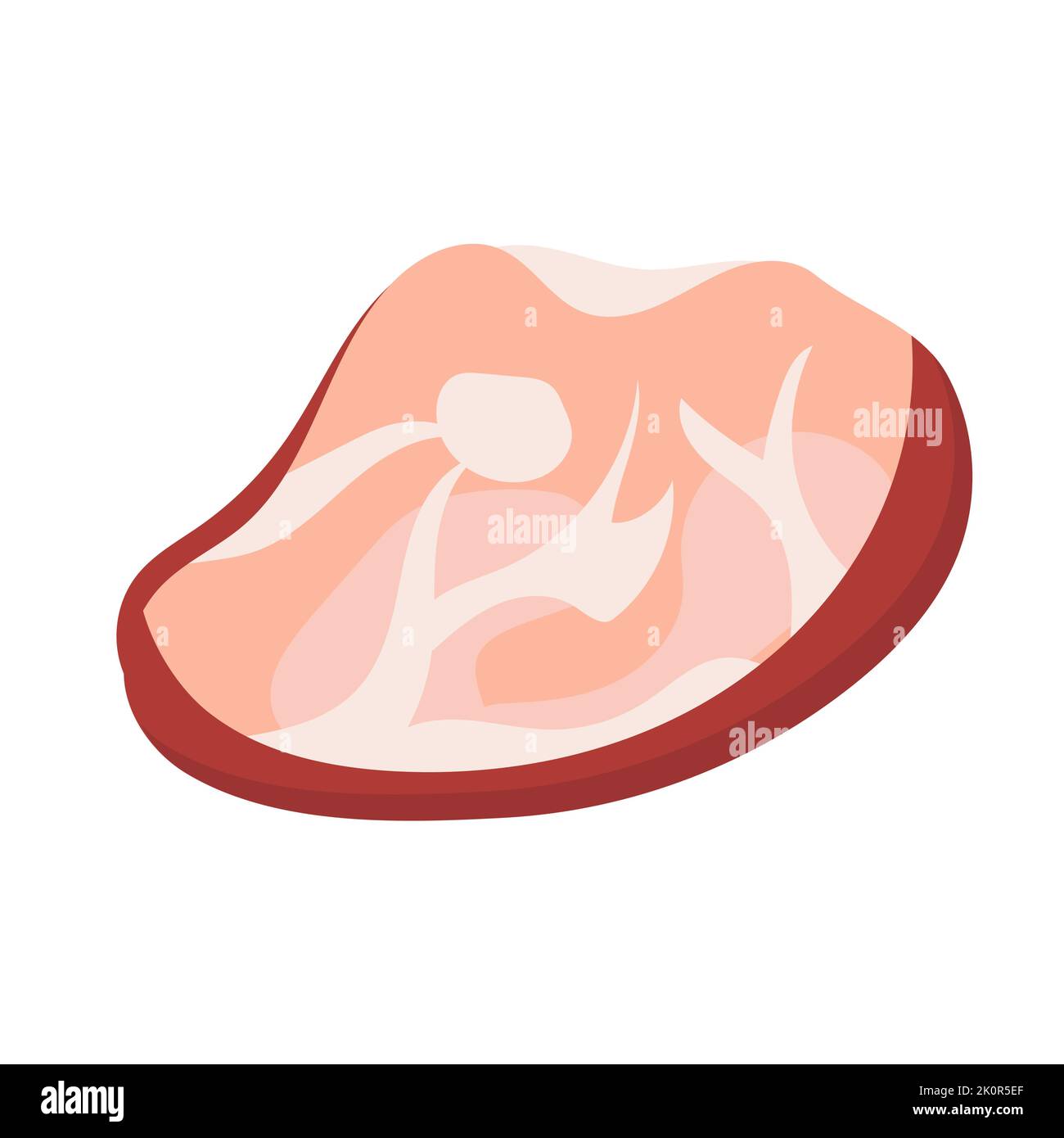 Deli meat ham and salami food icon. Isolated cartoon barbecue steak ...