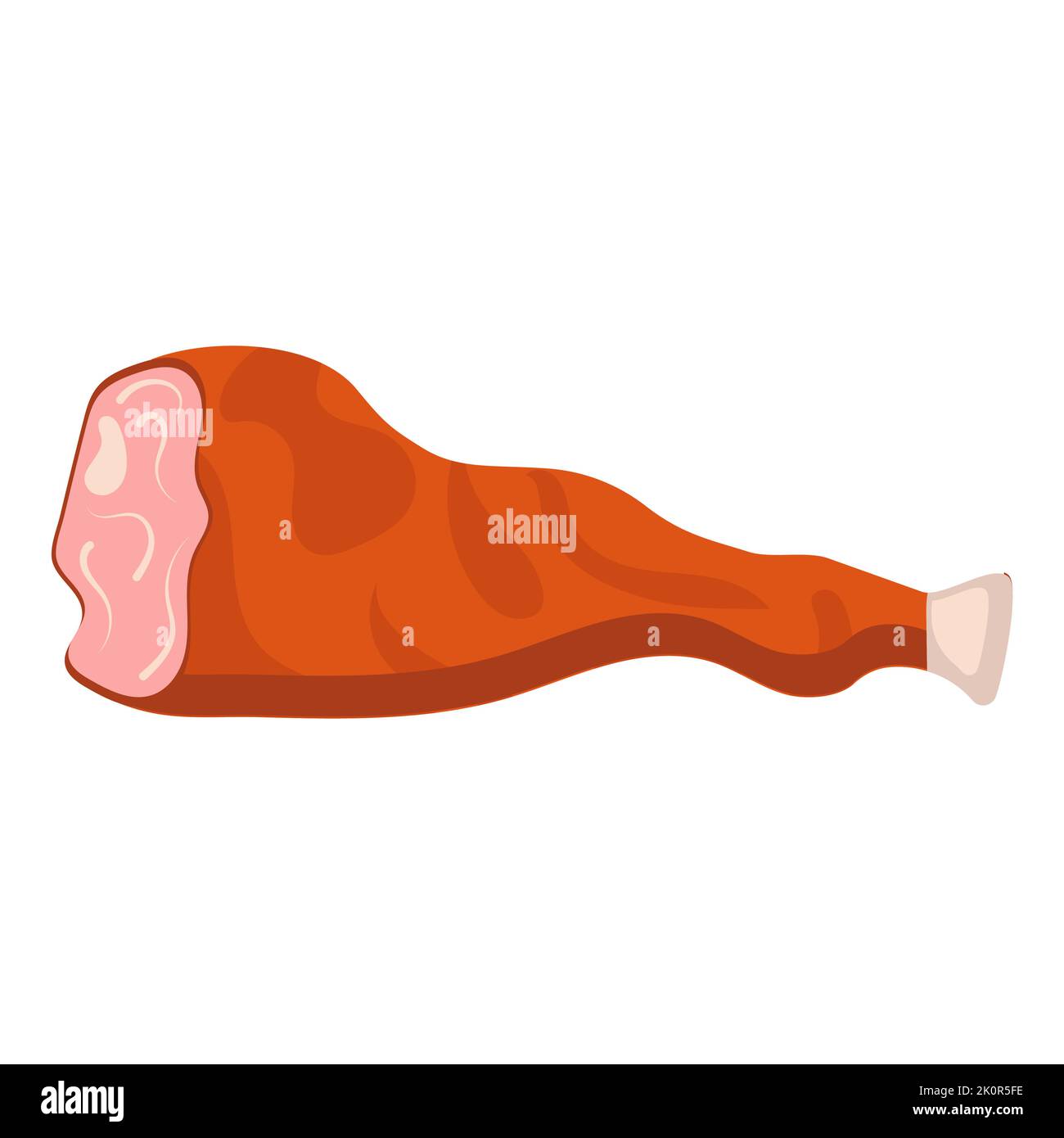 Deli meat ham and salami food icon. Isolated cartoon barbecue steak ...