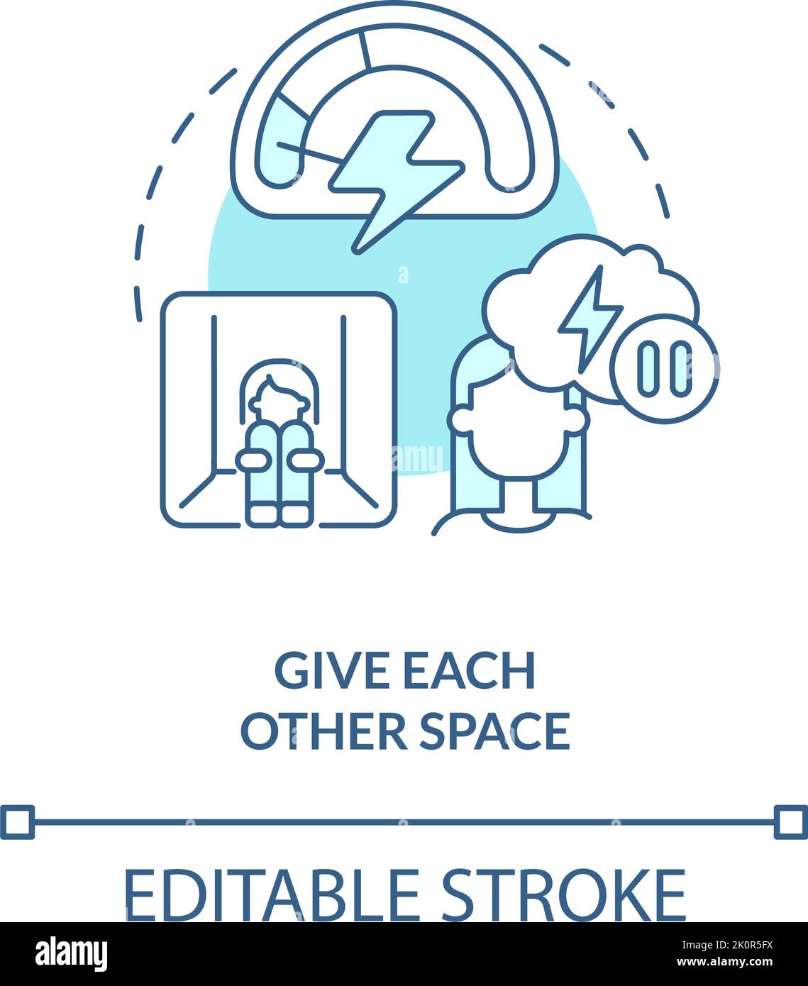 Give each other space turquoise concept icon Stock Vector Image & Art ...