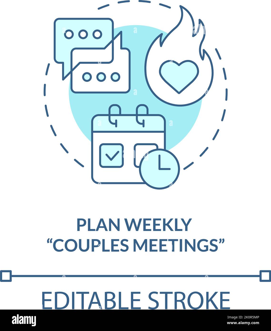 Plan weekly couples meetings turquoise concept icon Stock Vector Image ...