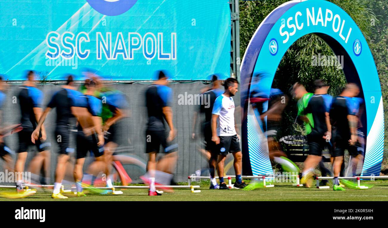 NAPLES, ITALY: September 13, 2022, Napoli's team during the training ...