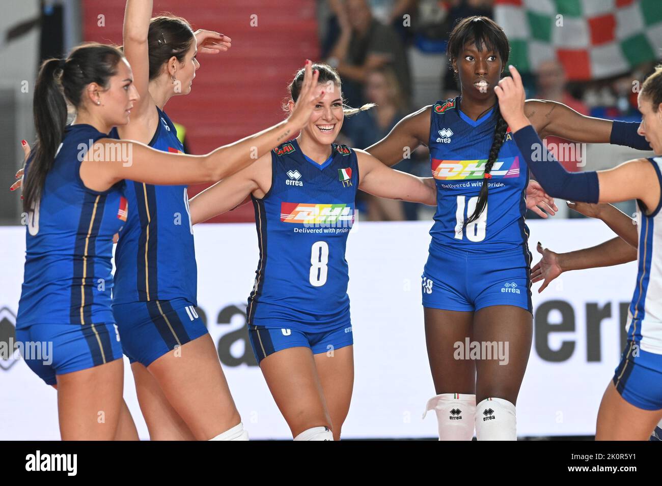 Naples, Italy. 12th Sep, 2022. Italy team celebrate after point during ...