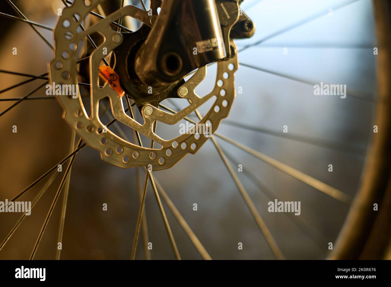 front disc brake of a mountain bike Stock Photo - Alamy