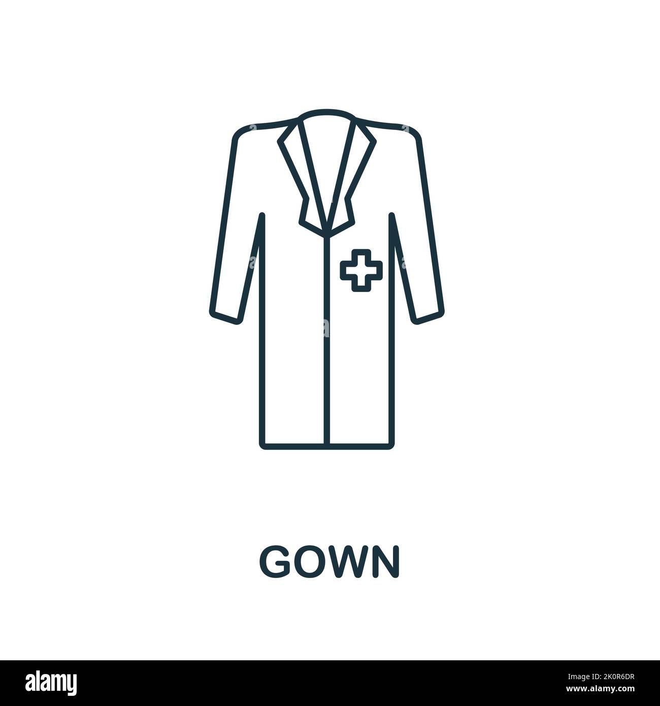 Gown icon. Simple element from medical services collection. Filled ...