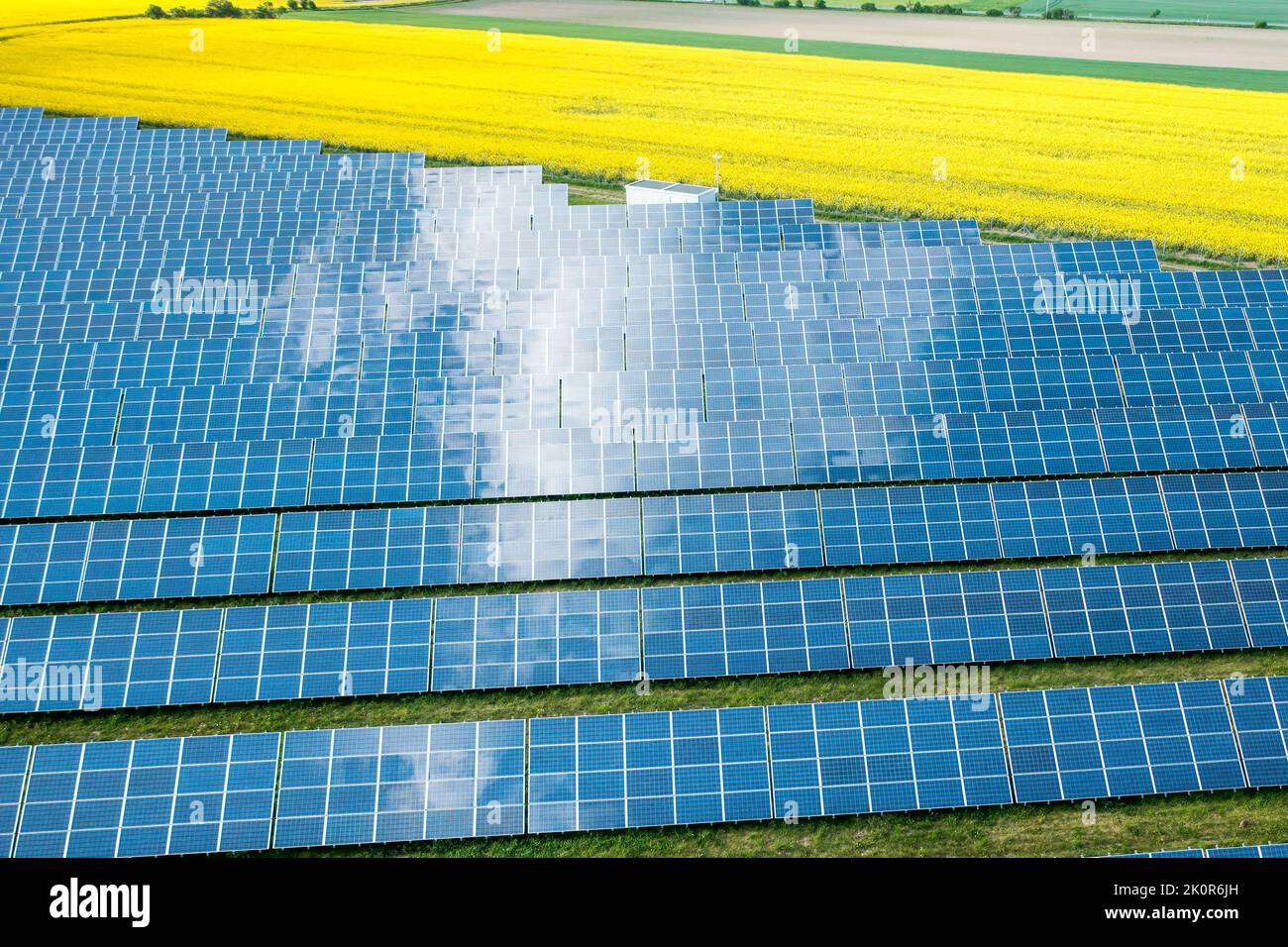 Solar panel for generation of direct current electricity in the yellow ...