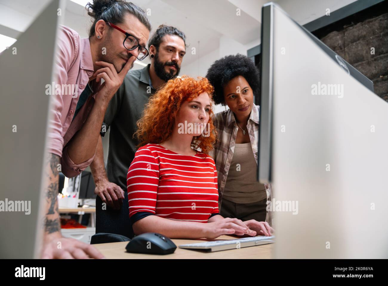 Happy work together group hi-res stock photography and images - Alamy