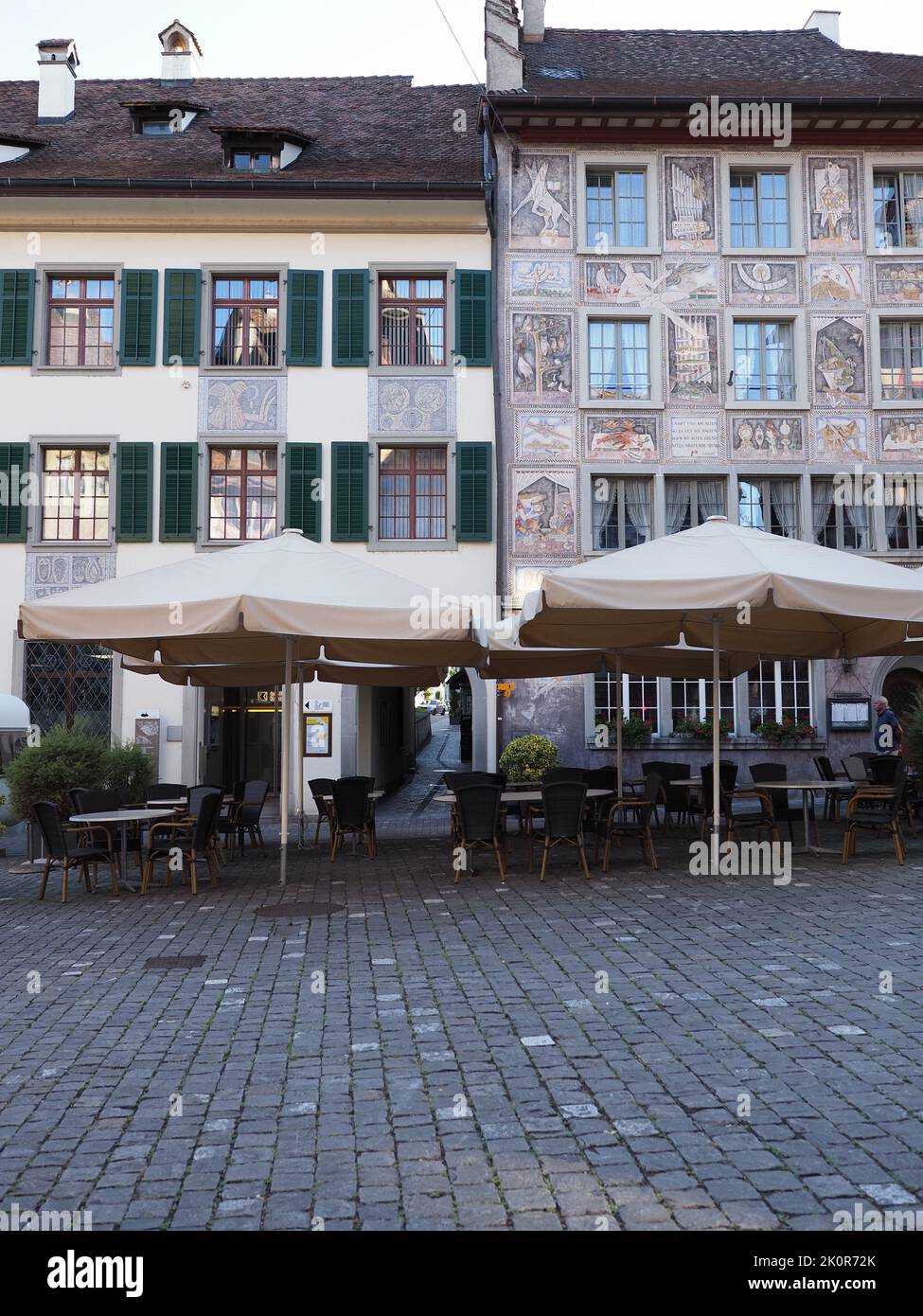 Swiss houses in european STEIN am RHEIN town at Schaffhausen canton in ...