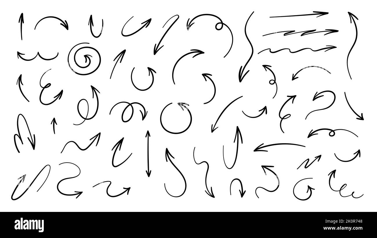 Set of arrows hand drawn Stock Vector Image & Art - Alamy