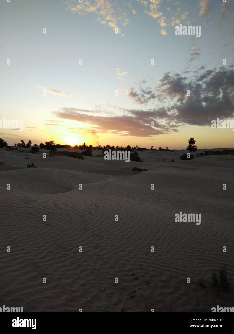 A peaceful desert landscape at bright sunrise Stock Photo - Alamy