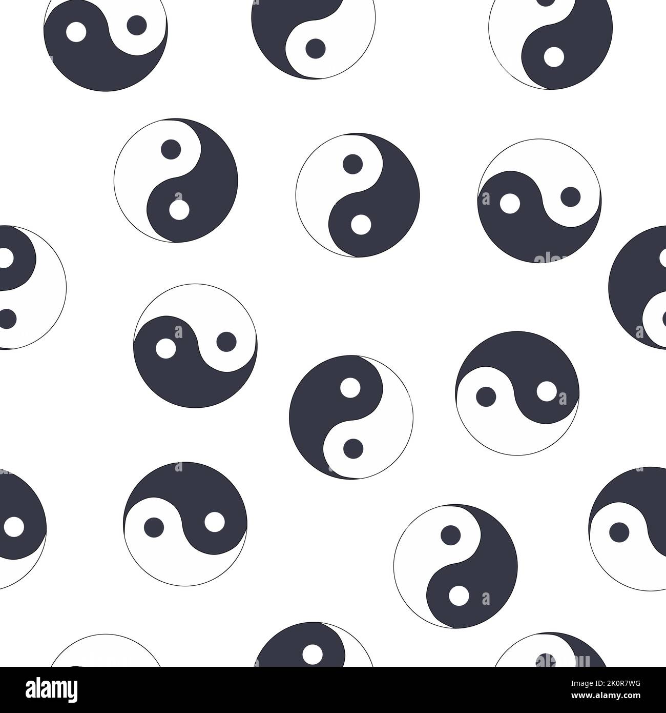 seamless pattern of hand drawn doodle sketch Yin Yang symbol Stock ...