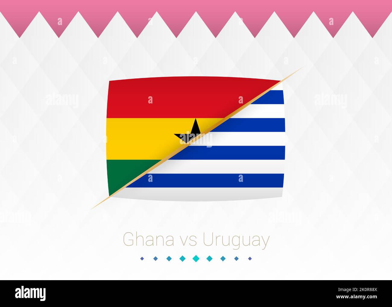 National football team Ghana vs Uruguay. Soccer 2022 match versus icon. Vector illustration ...